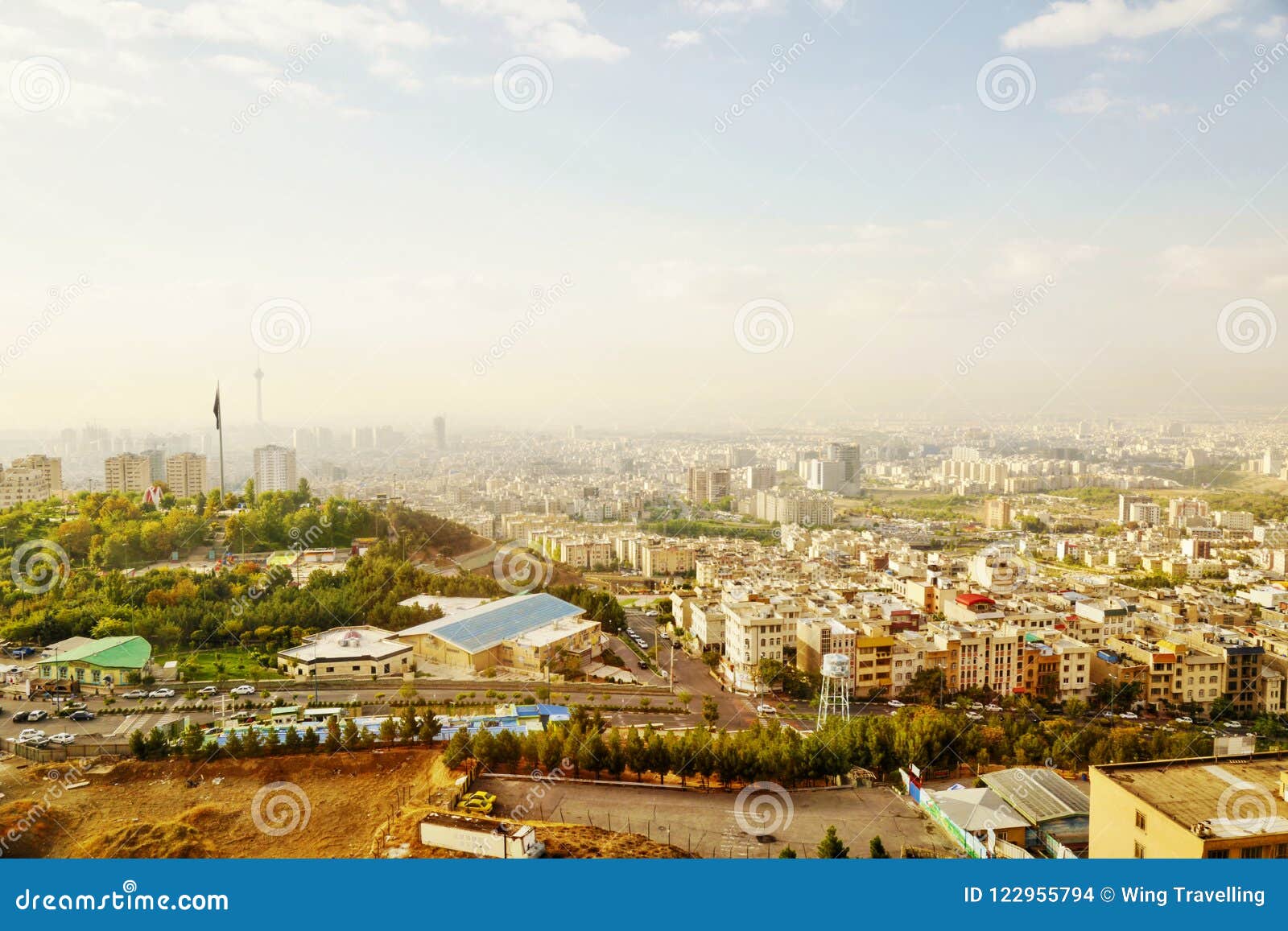 Panoramic view of Tehran stock photo. Image of vantage - 122955794