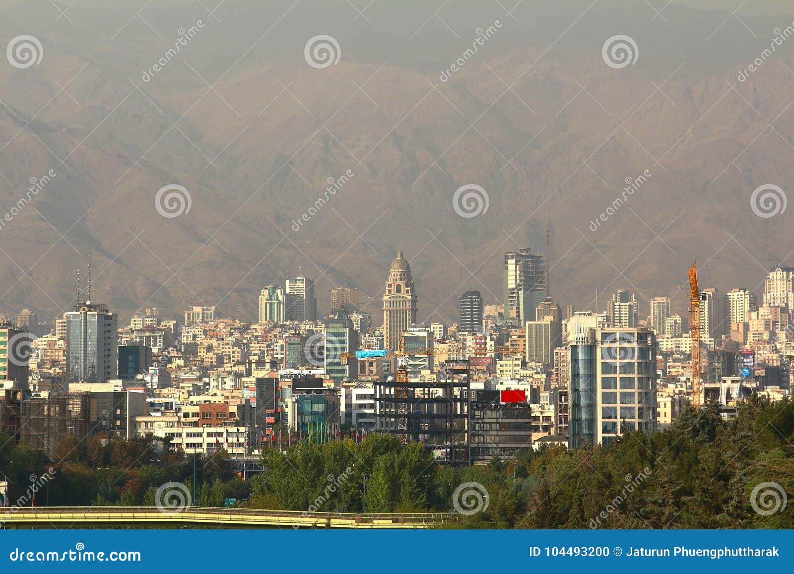View Of Tehran City, Modares Highway And Abo Atash Bridge From Tabiat ...