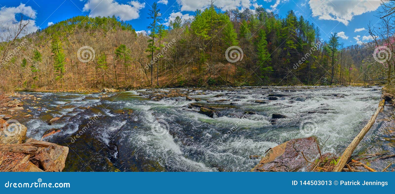 Panoramic View of the Tellico River Stock Image - Image of camping ...