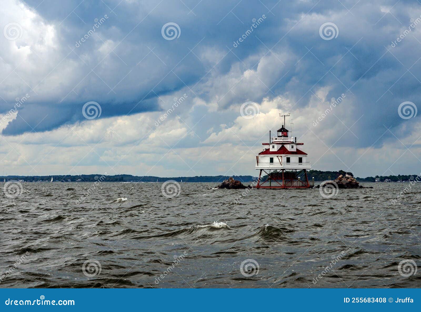 Panoramic View of the Thomas Point Shoal Lighthouse on the Chesapeake ...