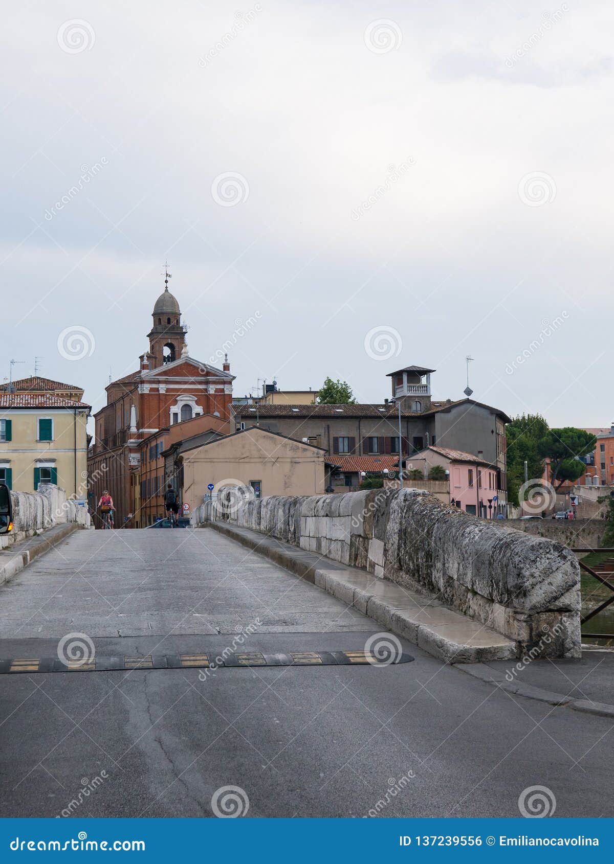 Panoramic View of the Tiberius Bridge Tiberius Bridge in Rimini ...