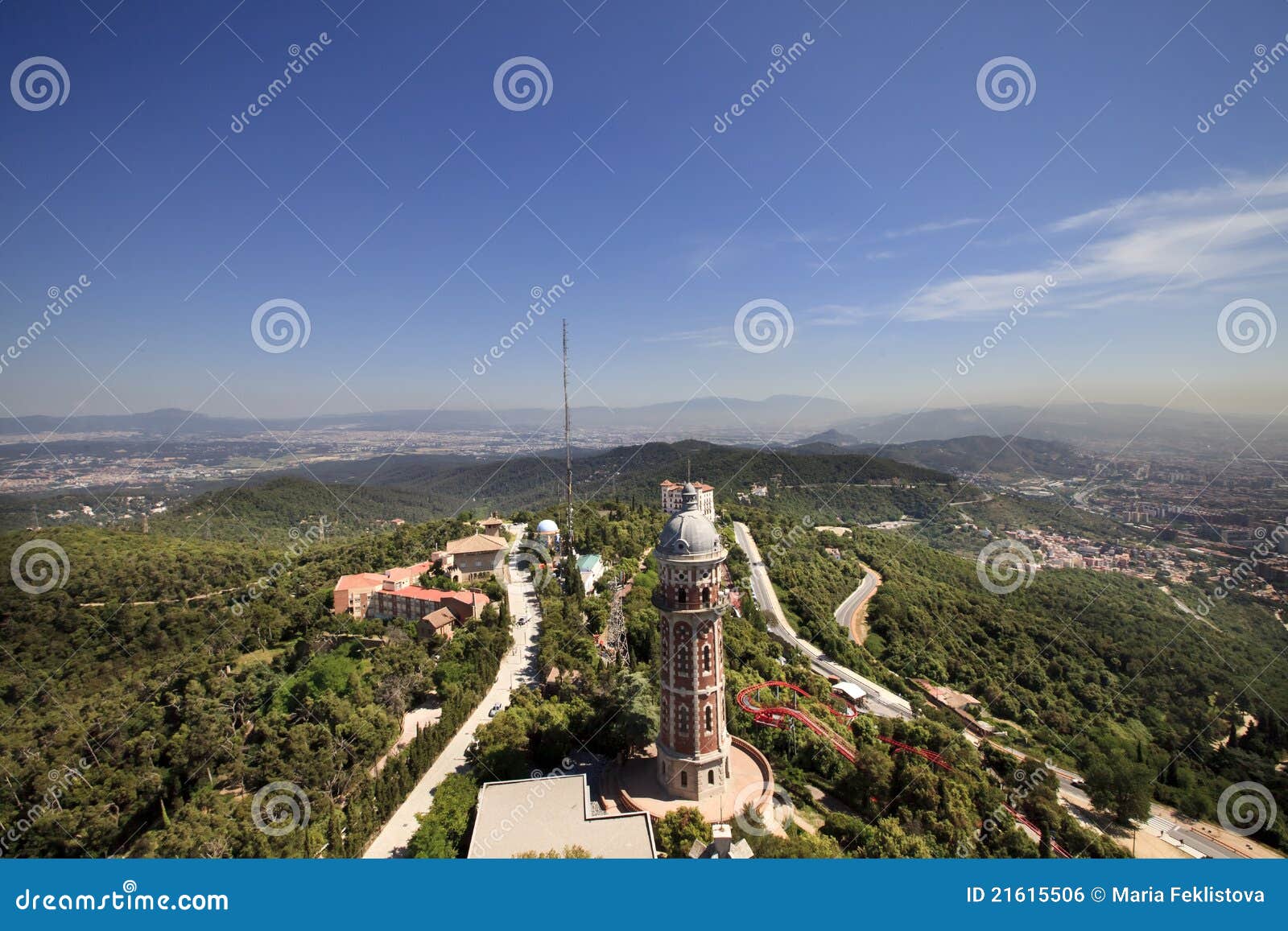 Panoramic View from Tibidabo Area Stock Photo - Image of barcelona ...
