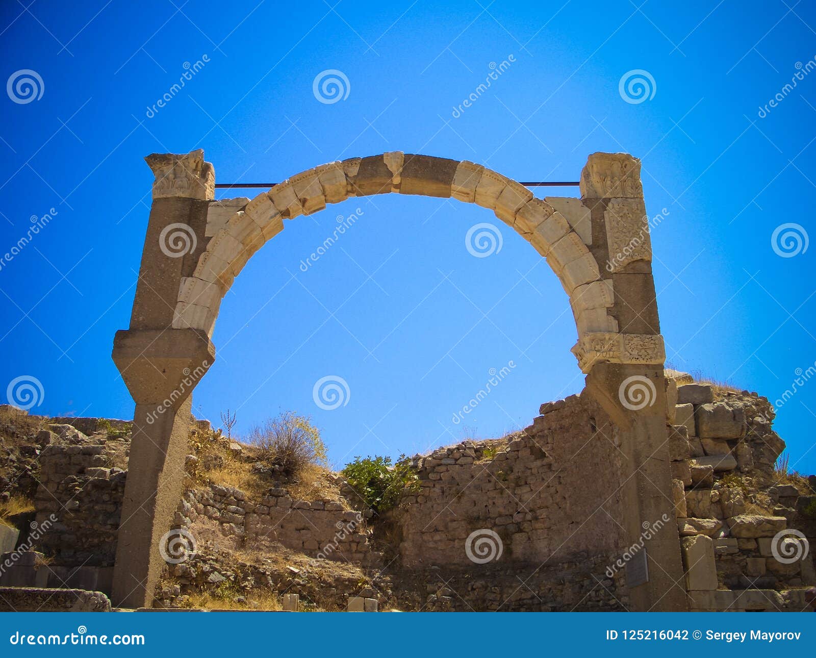Panoramic View To Ephesus Ruin Arch, Turkey Stock Photo - Image of ...