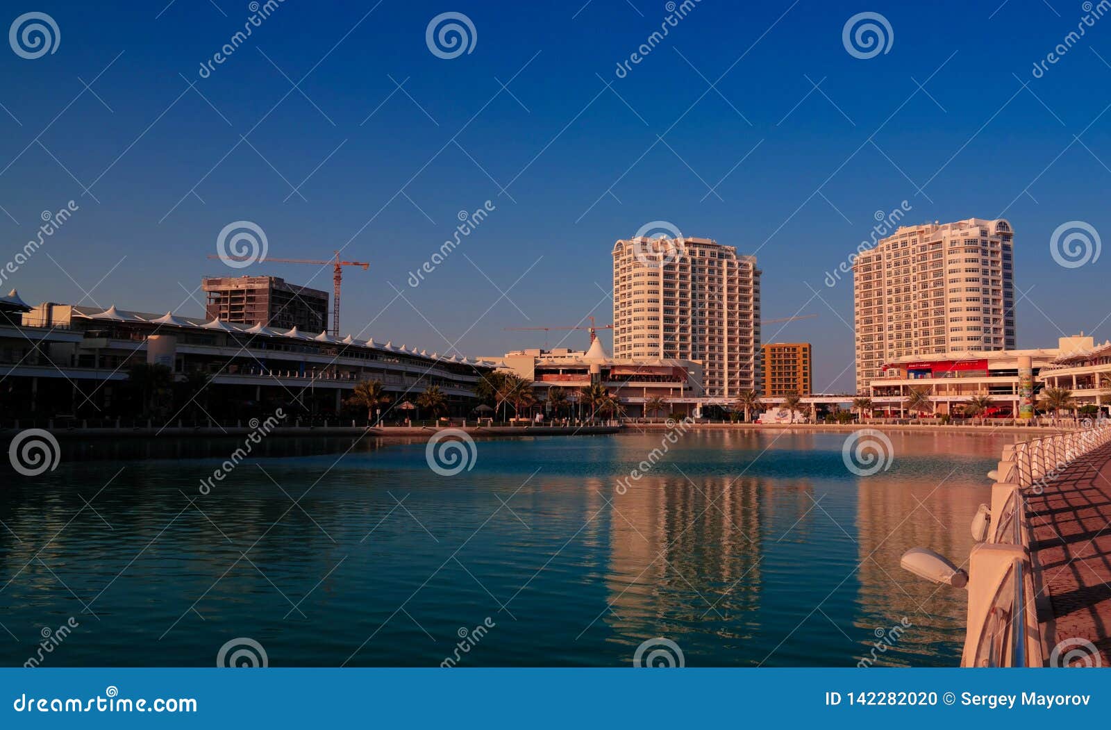 Panoramic View To Floating City District of Manama, Bahrain Stock Photo ...