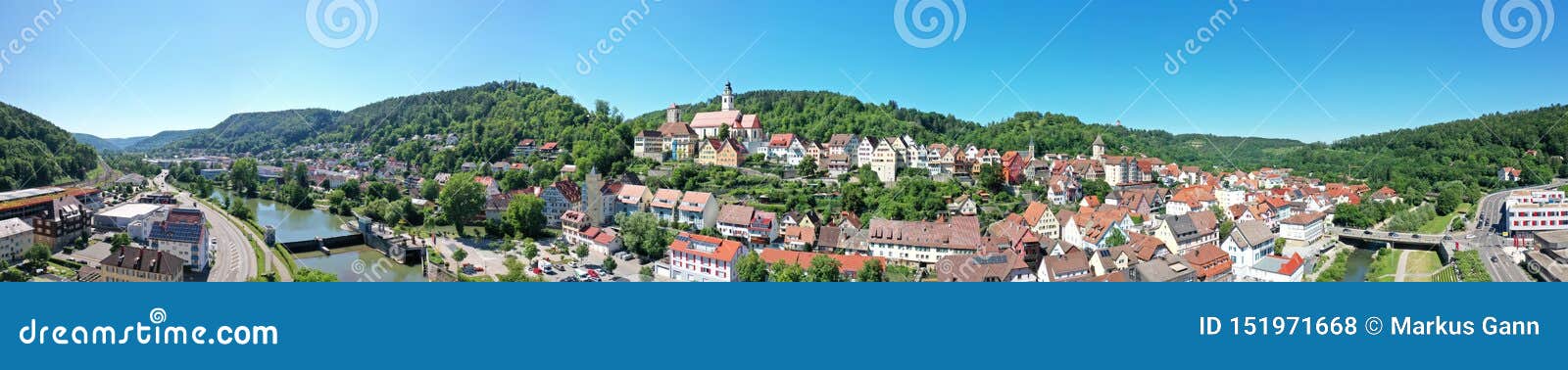 Panoramic View To Horb Germany Stock Photo - Image of city, south ...