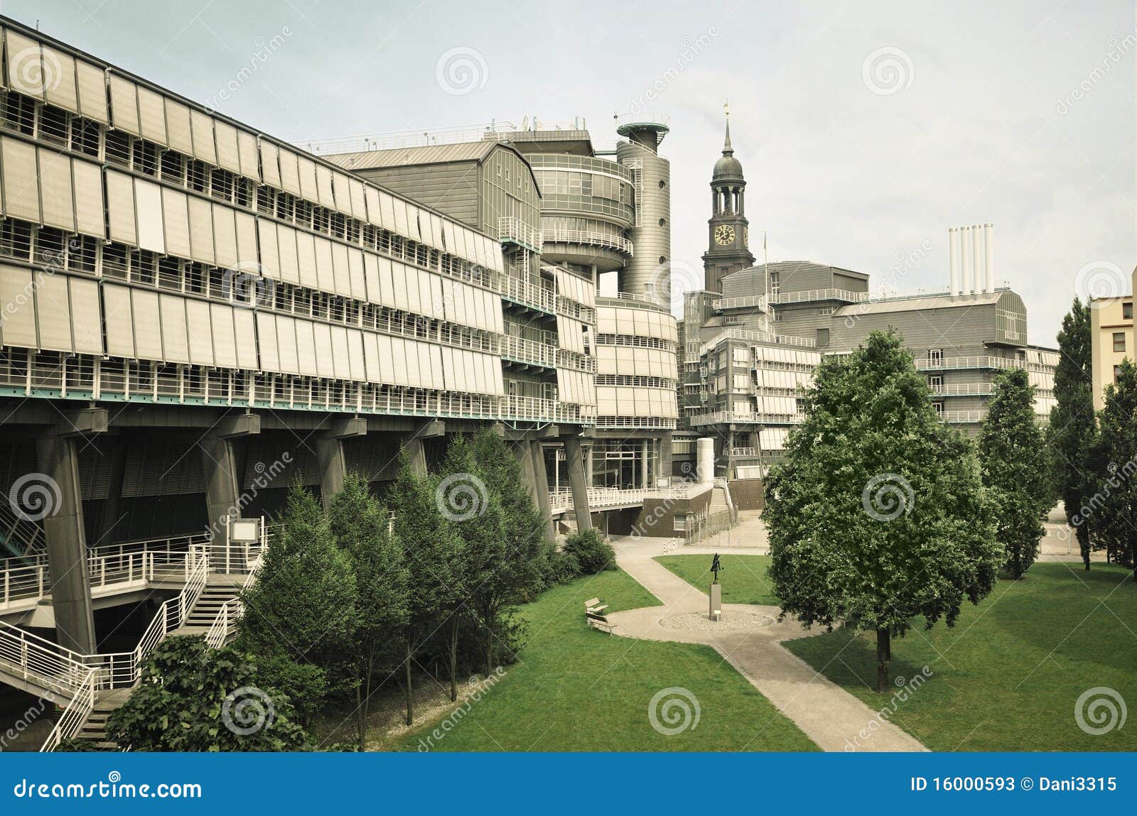 Panoramic View To Modern Office Building Stock Image - Image of modern ...