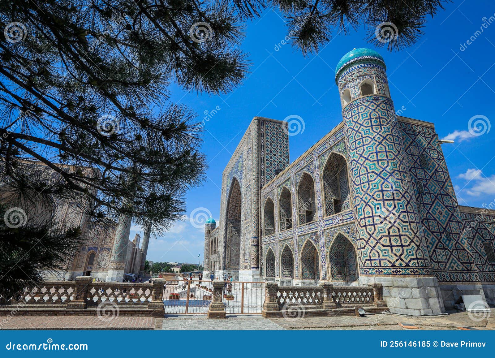 Panoramic View To the Registan Square Under the Sunlight in Samarkand ...