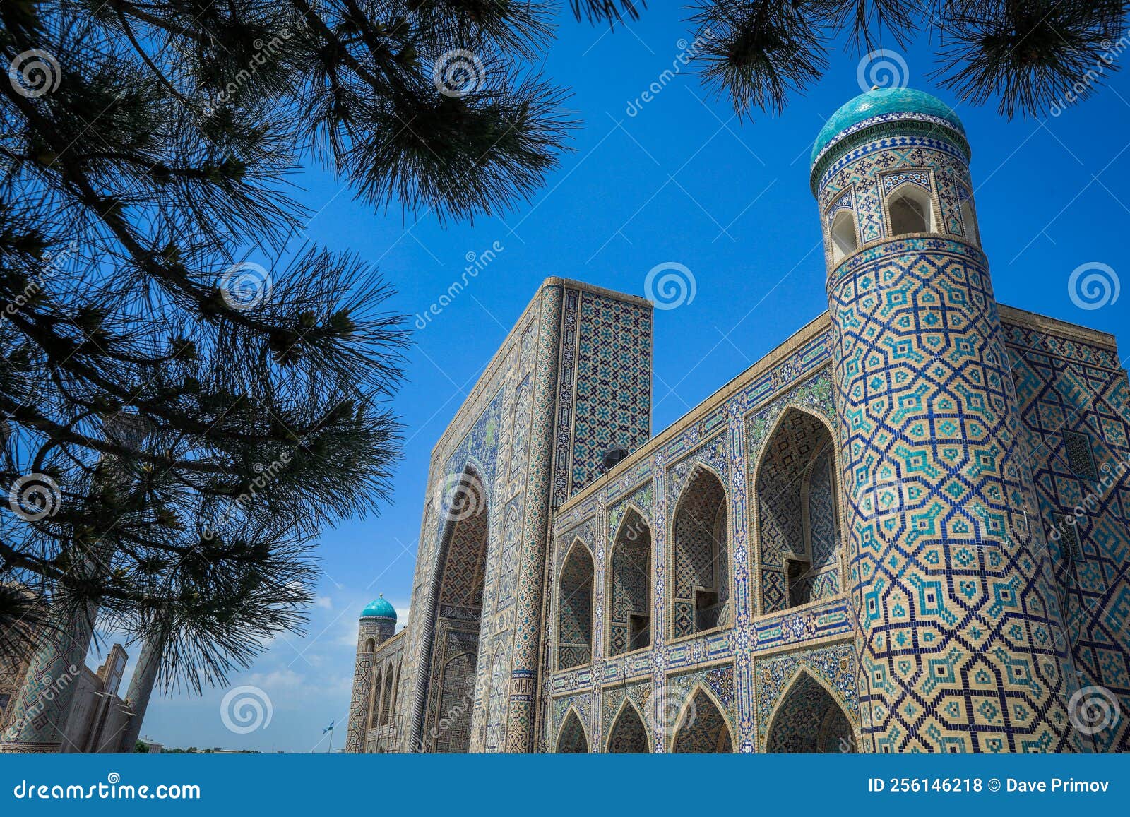 Panoramic View To the Registan Square Under the Sunlight in Samarkand ...