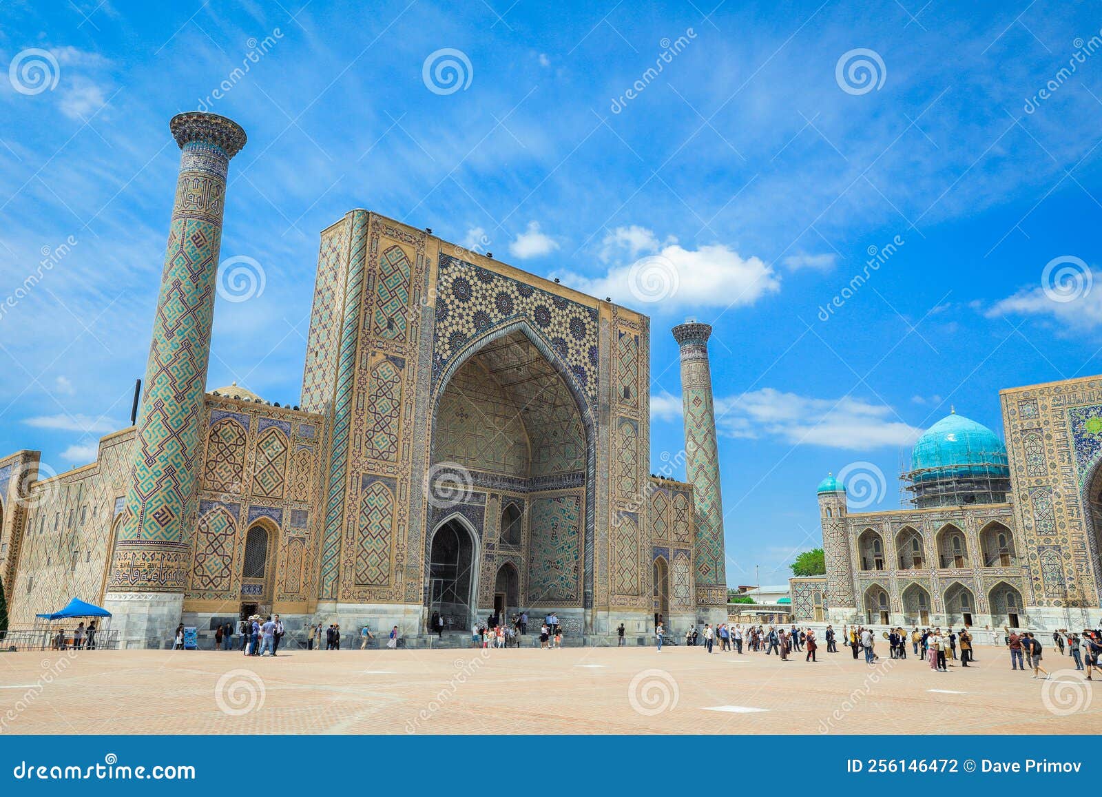 Panoramic View To the Registan Square Under the Sunlight in Samarkand ...