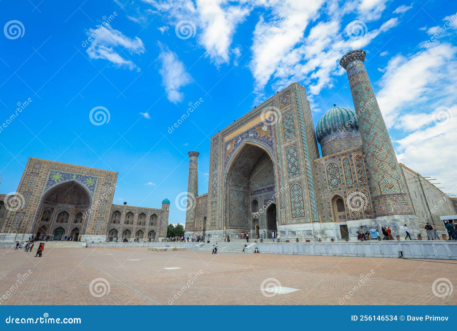Panoramic View To the Registan Square Under the Sunlight in Samarkand ...