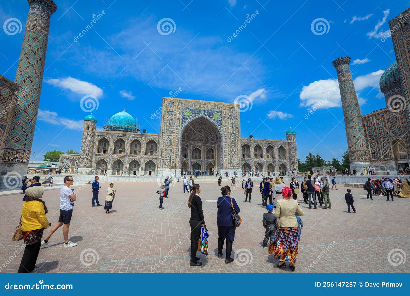 Panoramic View To the Registan Square Under the Sunlight in Samarkand ...