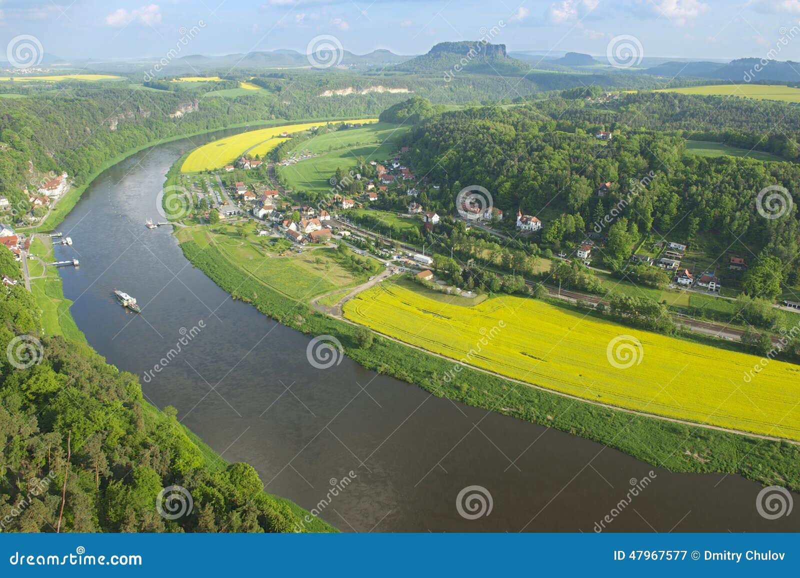 Panoramic View To Saxon Switzerland from Bastei, Rathen, Germany Stock ...