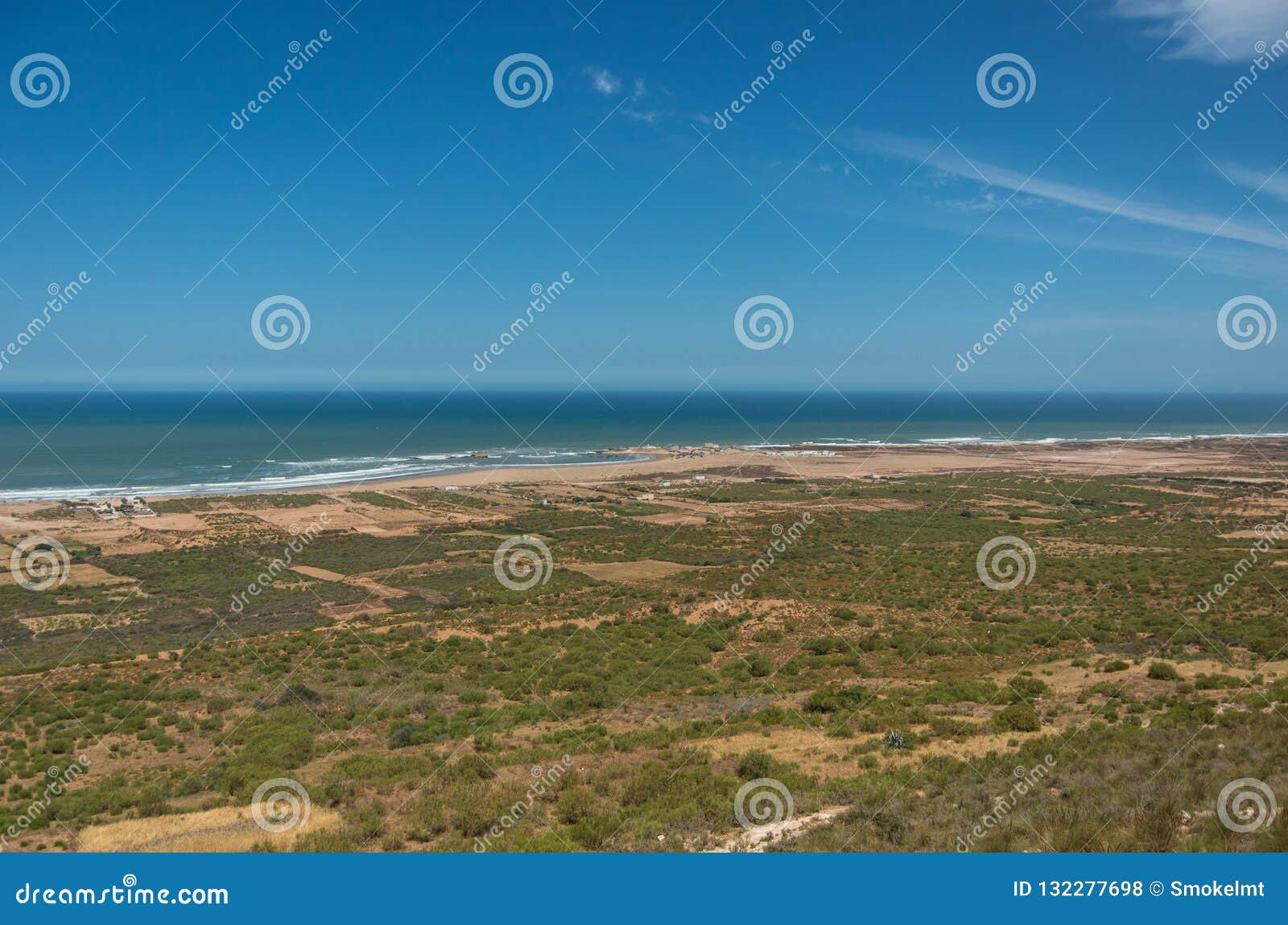 Panoramic View To Waves on Atlantic Ocean Coastline in Morocco Stock ...