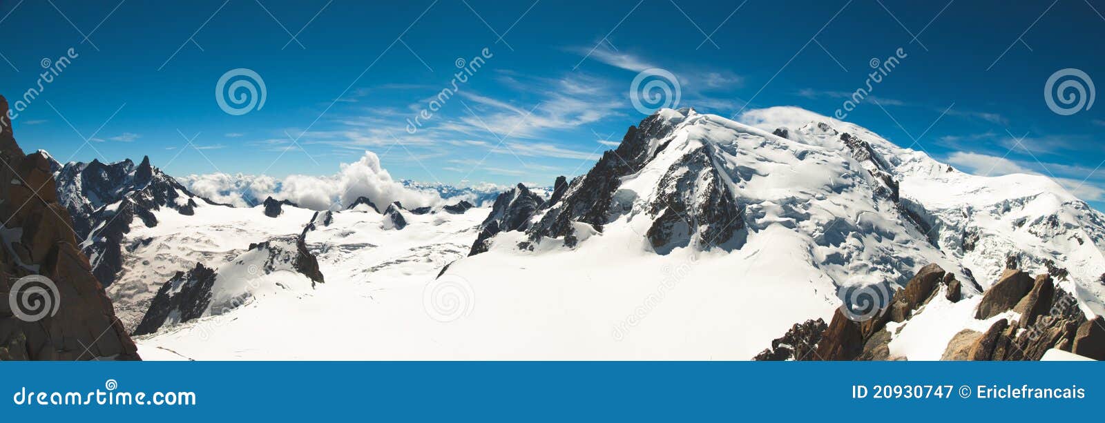 Panoramic View from the Top of Mont-Blanc Stock Image - Image of park ...