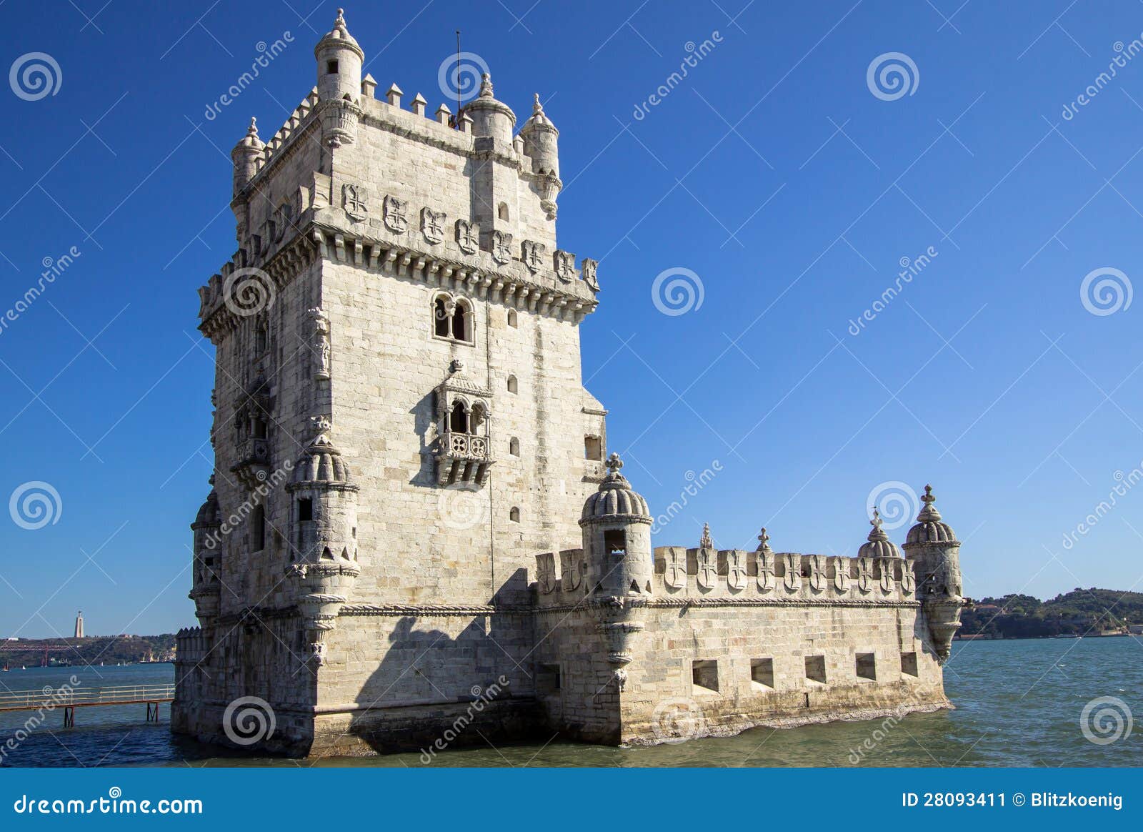 Panoramic View Tower of Belem Stock Image - Image of landmark ...