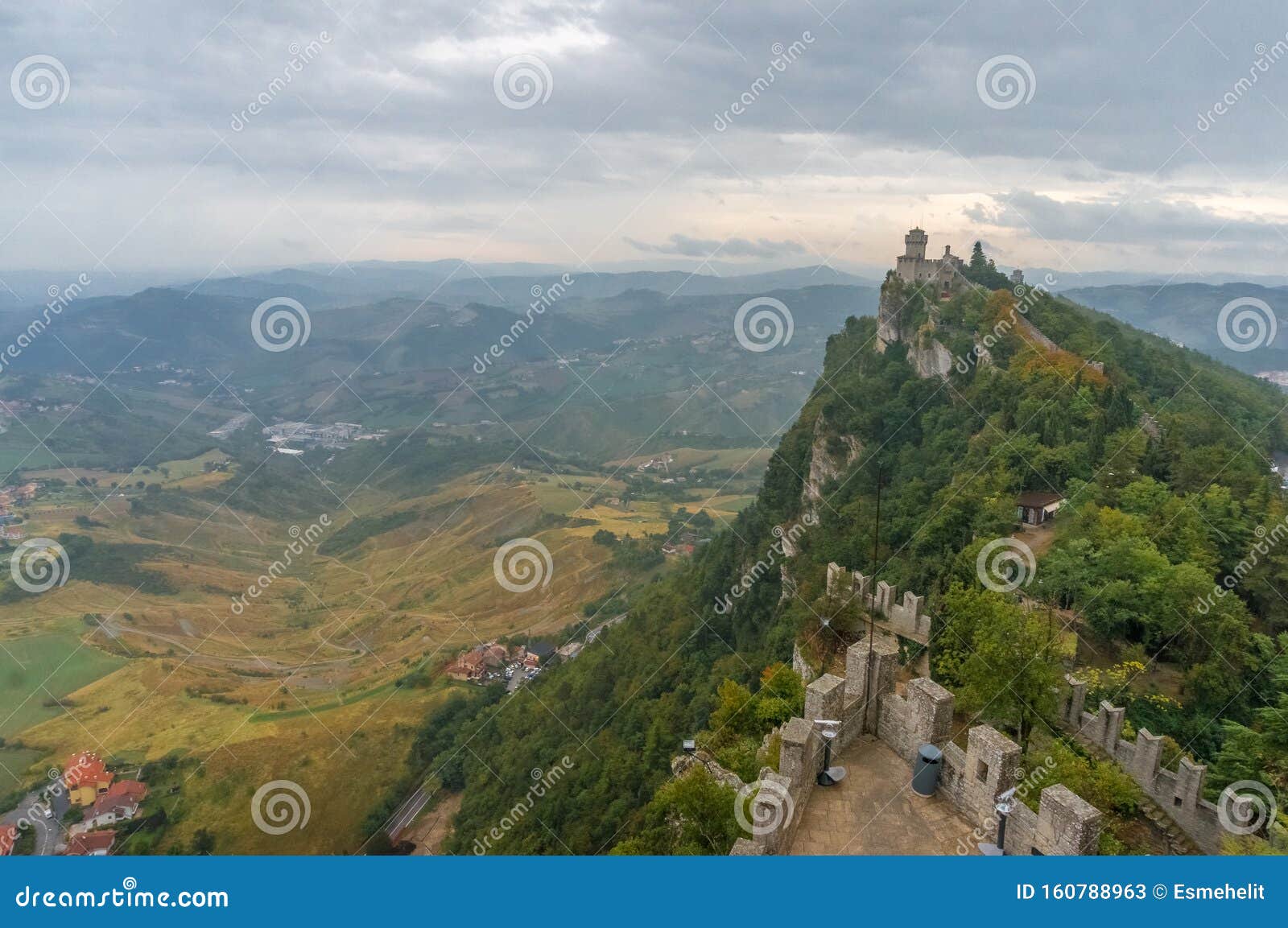 Panoramic View of the Tower of Falesia Second Tower on Mount Titano in ...