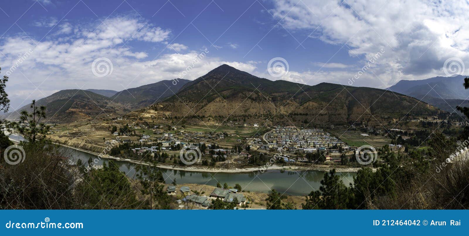 Panoramic View of a Settlements in Bhutan Stock Photo - Image of ...