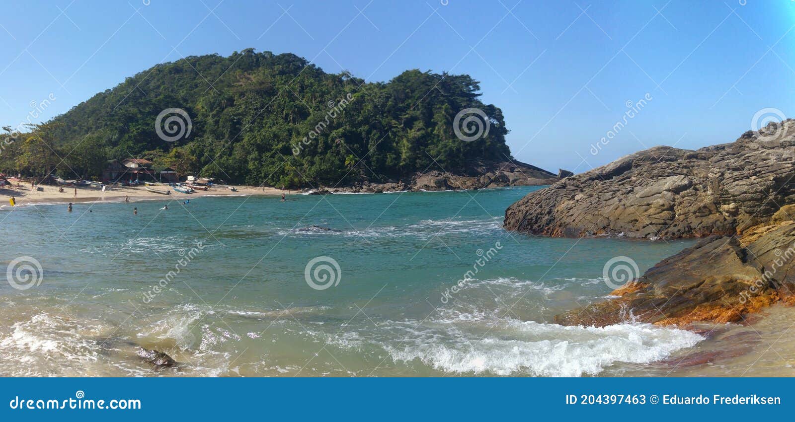 Panoramic View of Trindade Beach in Rio De Janeiro Stock Image - Image ...