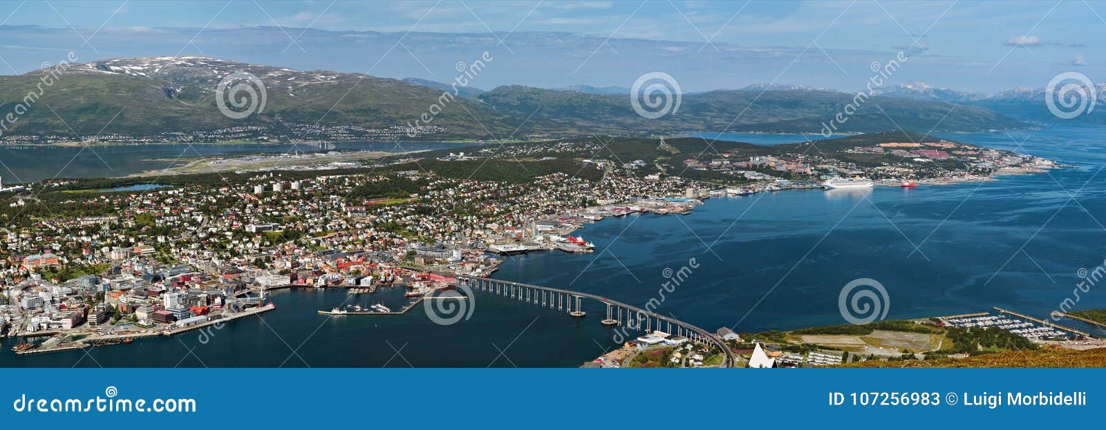 Panoramic View of Tromso and Its Port, Norway Stock Image - Image of ...