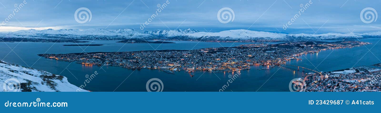 Panoramic View of Tromso in Norway Stock Image - Image of coast ...