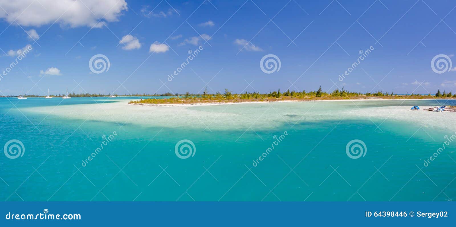 Panoramic View of Tropical Beach Stock Photo - Image of blue, holiday ...