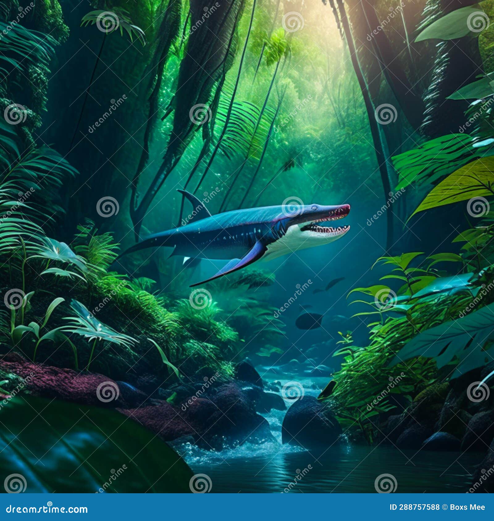 Panoramic View of a Tropical Fish in the Amazon Rainforest. Generative ...