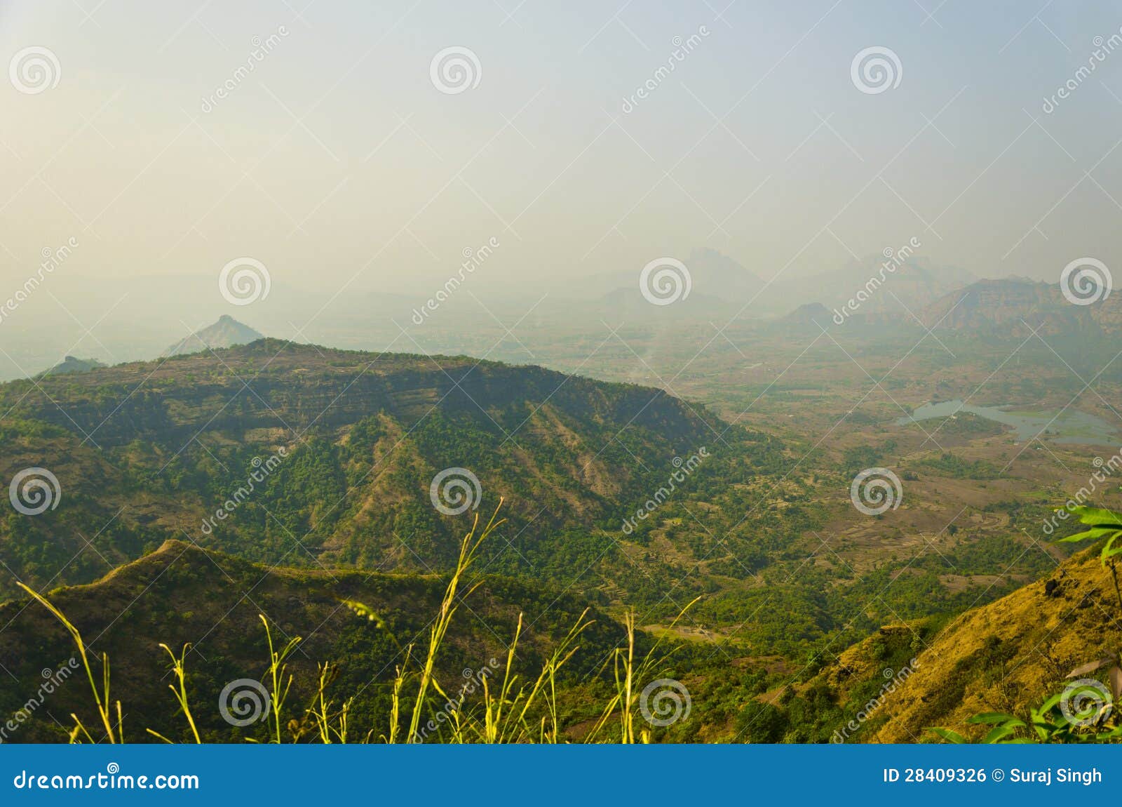Panoramic View of a Tropical Hill Terrain Stock Photo - Image of dusk ...