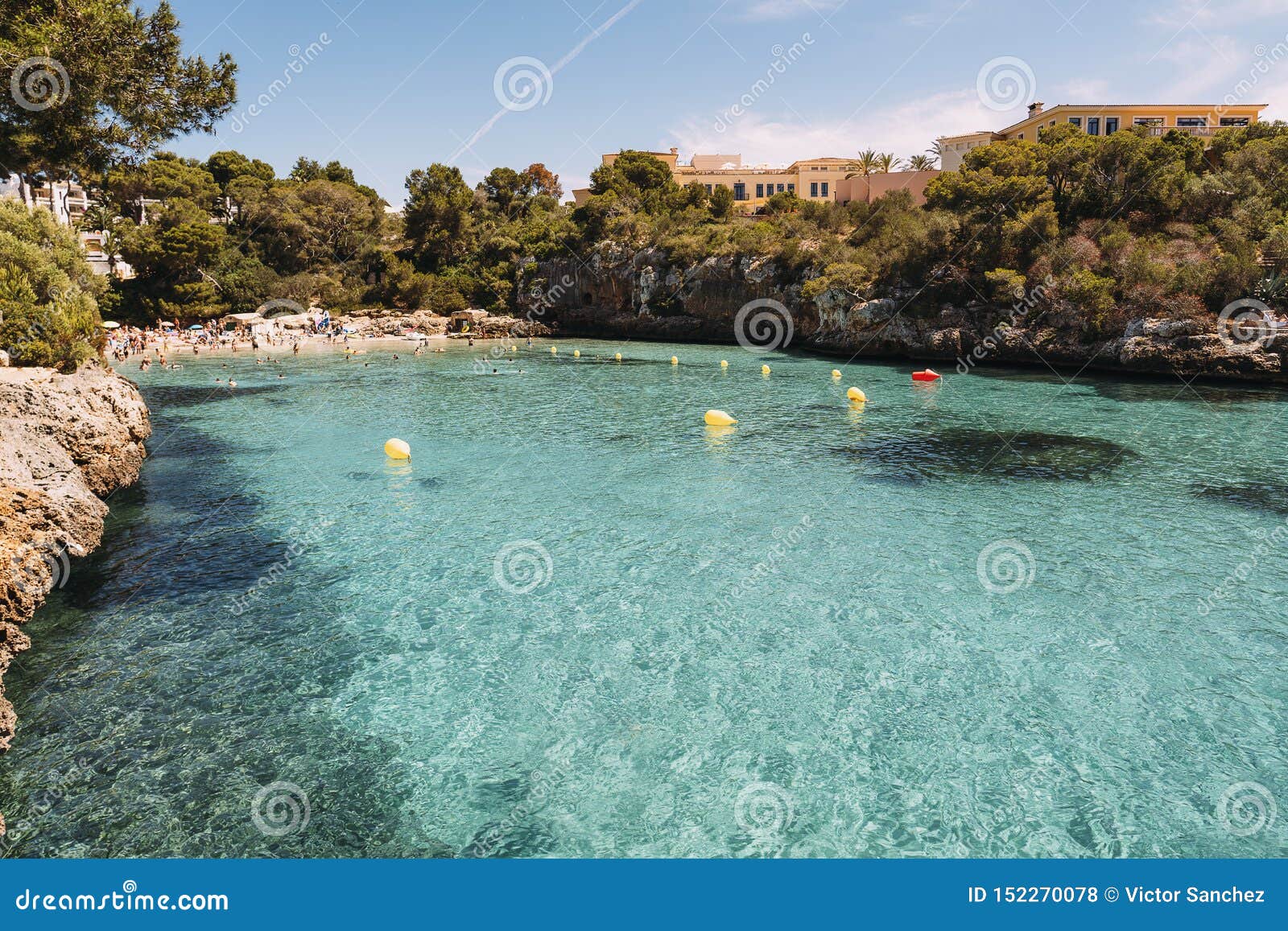Panoramic View of Turquoise Water in Cala Ferrera in a Sunny Day, Cala ...