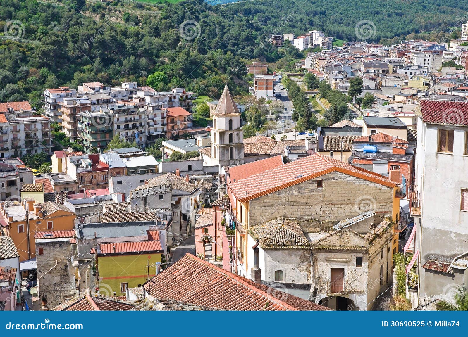Panoramic View of Tursi. Basilicata. Italy. Stock Image - Image of ...