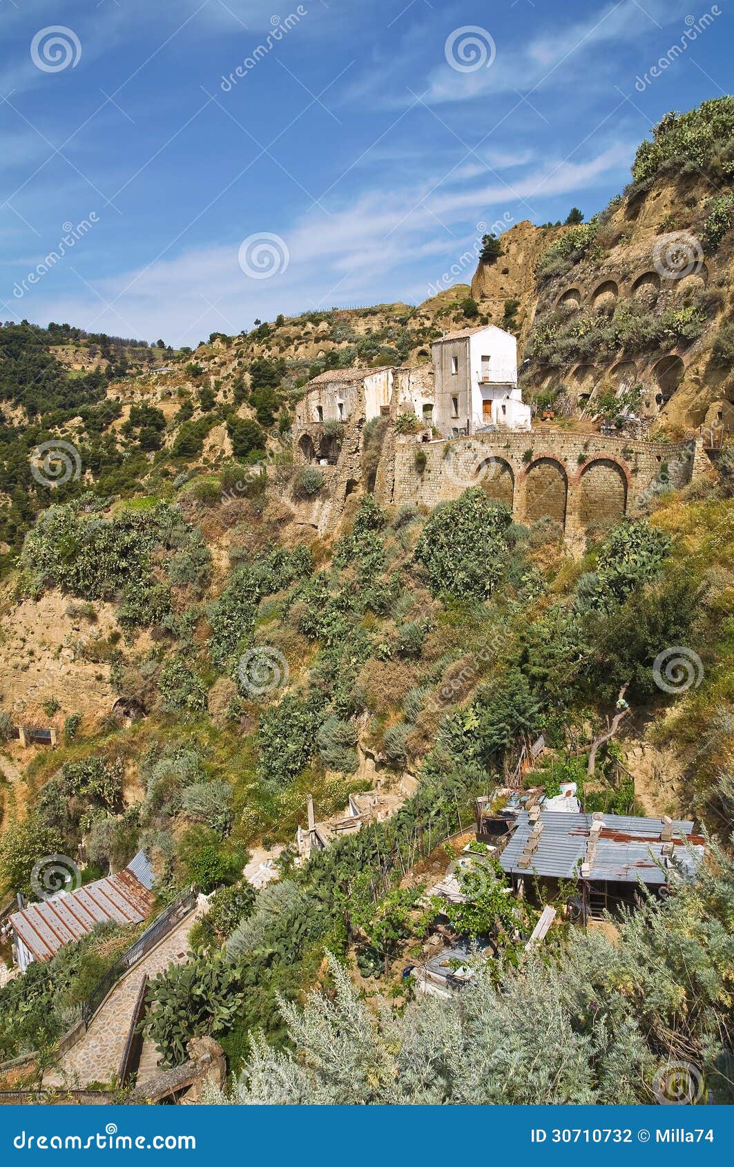 Panoramic View of Tursi. Basilicata. Italy. Stock Photo - Image of ...