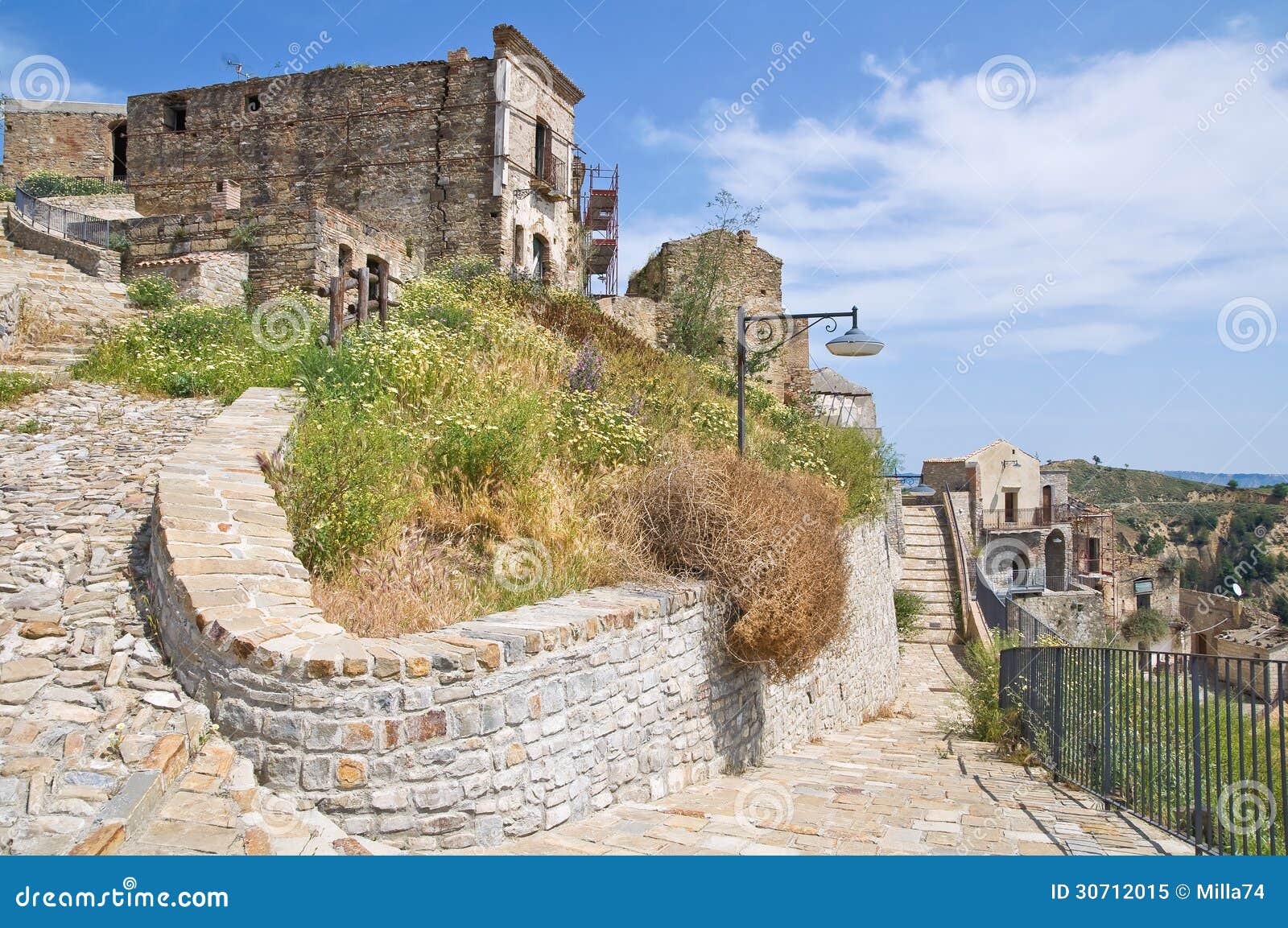 Panoramic View of Tursi. Basilicata. Italy. Stock Image - Image of ...