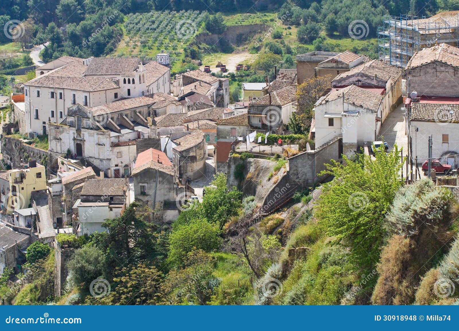 Panoramic View of Tursi. Basilicata. Italy. Stock Photo - Image of ...