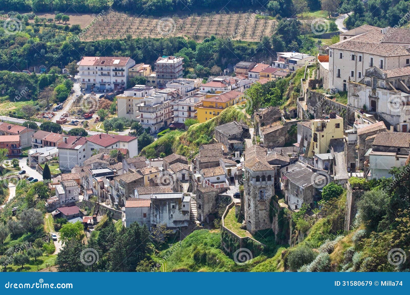 Panoramic View of Tursi. Basilicata. Italy. Stock Image - Image of ...