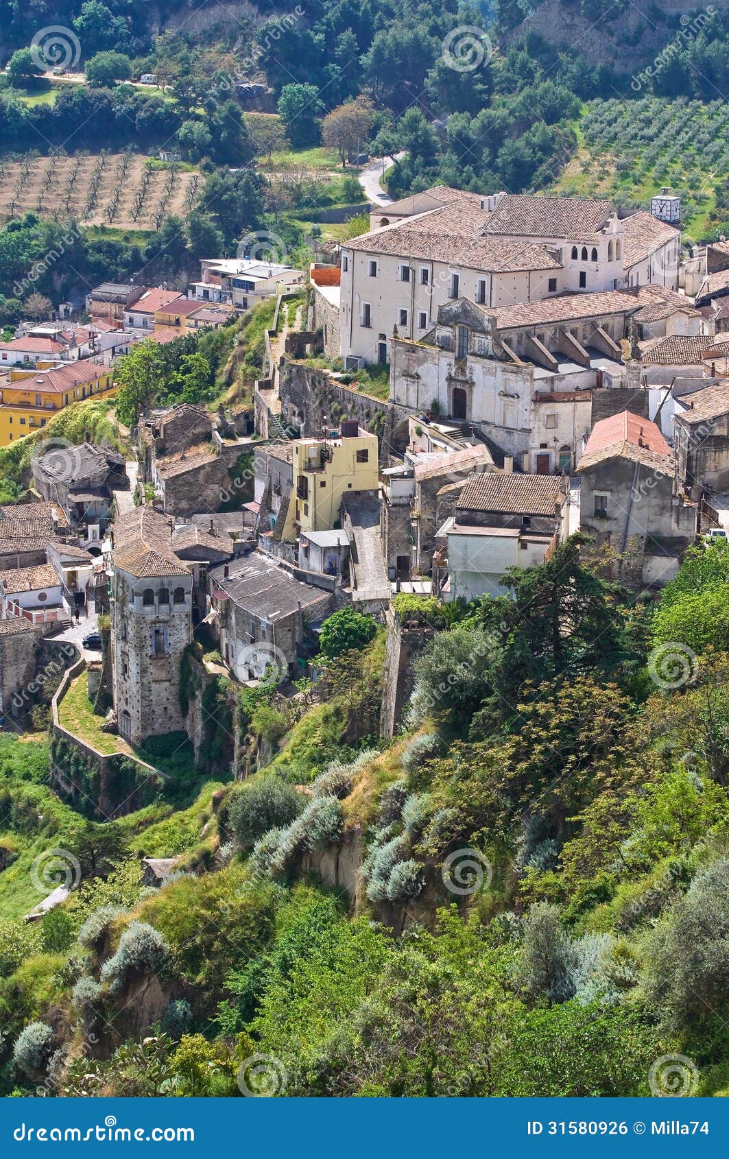 Panoramic View of Tursi. Basilicata. Italy. Stock Photo - Image of ...