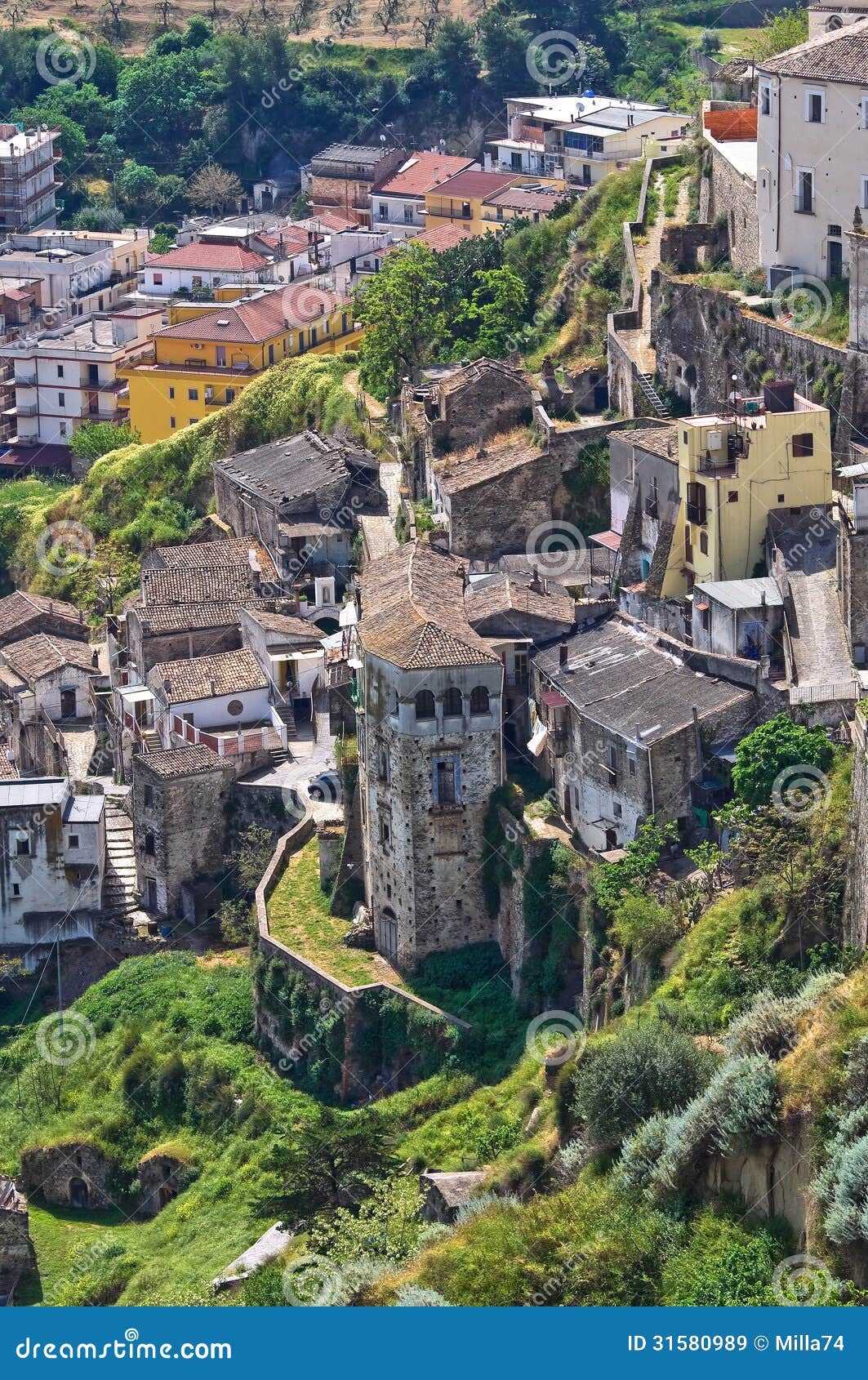 Panoramic View of Tursi. Basilicata. Italy. Stock Image - Image of ...