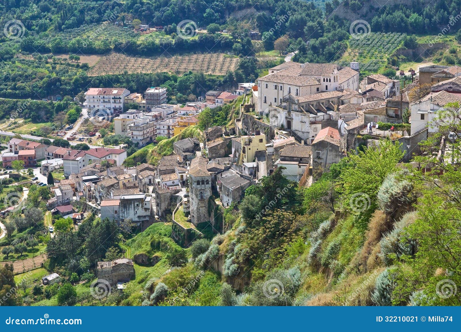 Panoramic View of Tursi. Basilicata. Italy. Stock Image - Image of ...