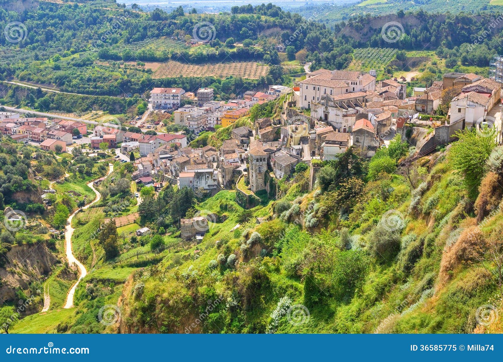 Panoramic View of Tursi. Basilicata. Italy. Stock Image - Image of ...