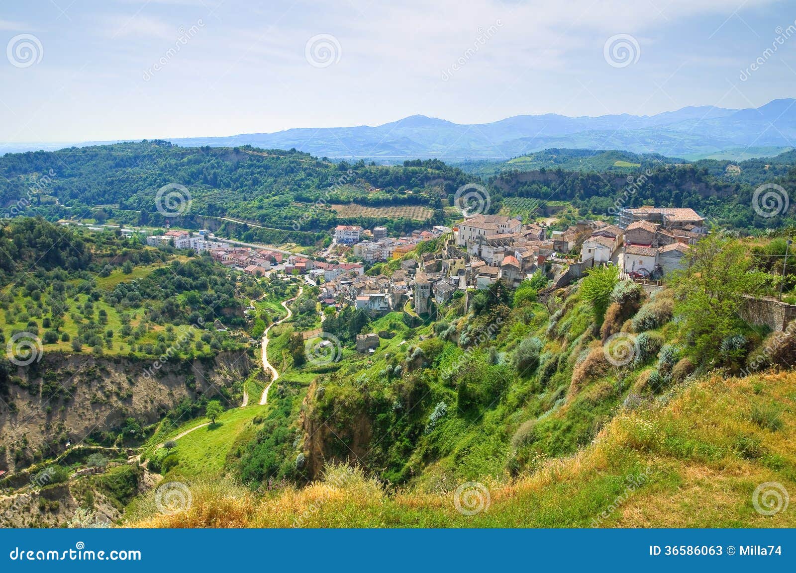 Panoramic View of Tursi. Basilicata. Italy. Stock Image - Image of ...
