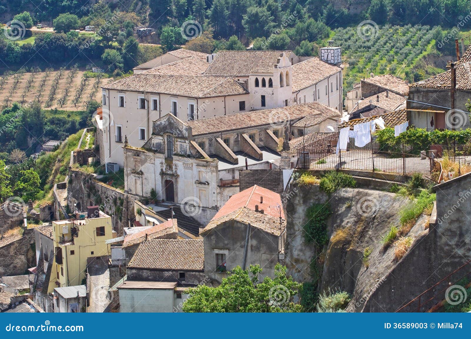 Panoramic View of Tursi. Basilicata. Italy. Stock Image - Image of ...