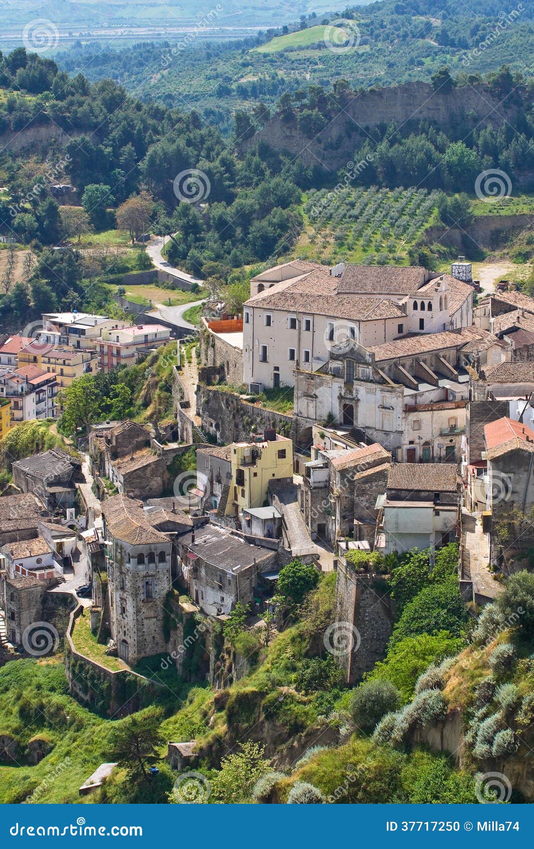 Panoramic View of Tursi. Basilicata. Italy. Stock Photo - Image of ...