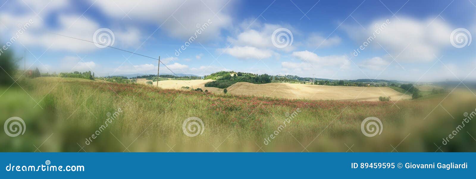 Panoramic View of Tuscany Countryside Stock Image - Image of ...
