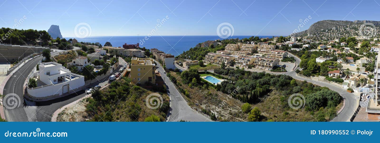 Panoramic View of Urbanization Next To Calpe Editorial Photography ...