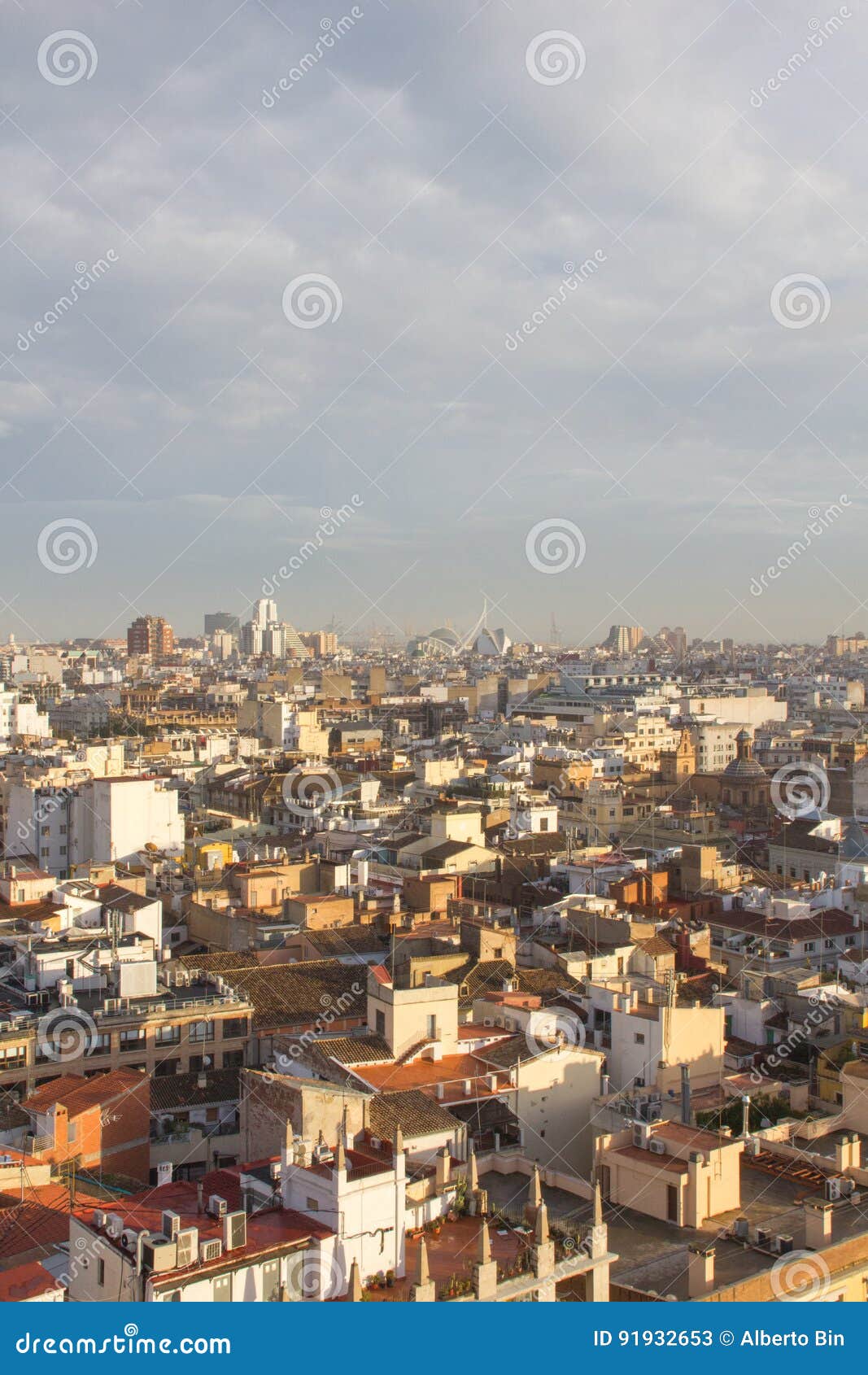 Panoramic View of Valencia, Spain Stock Image - Image of reina, aerial ...