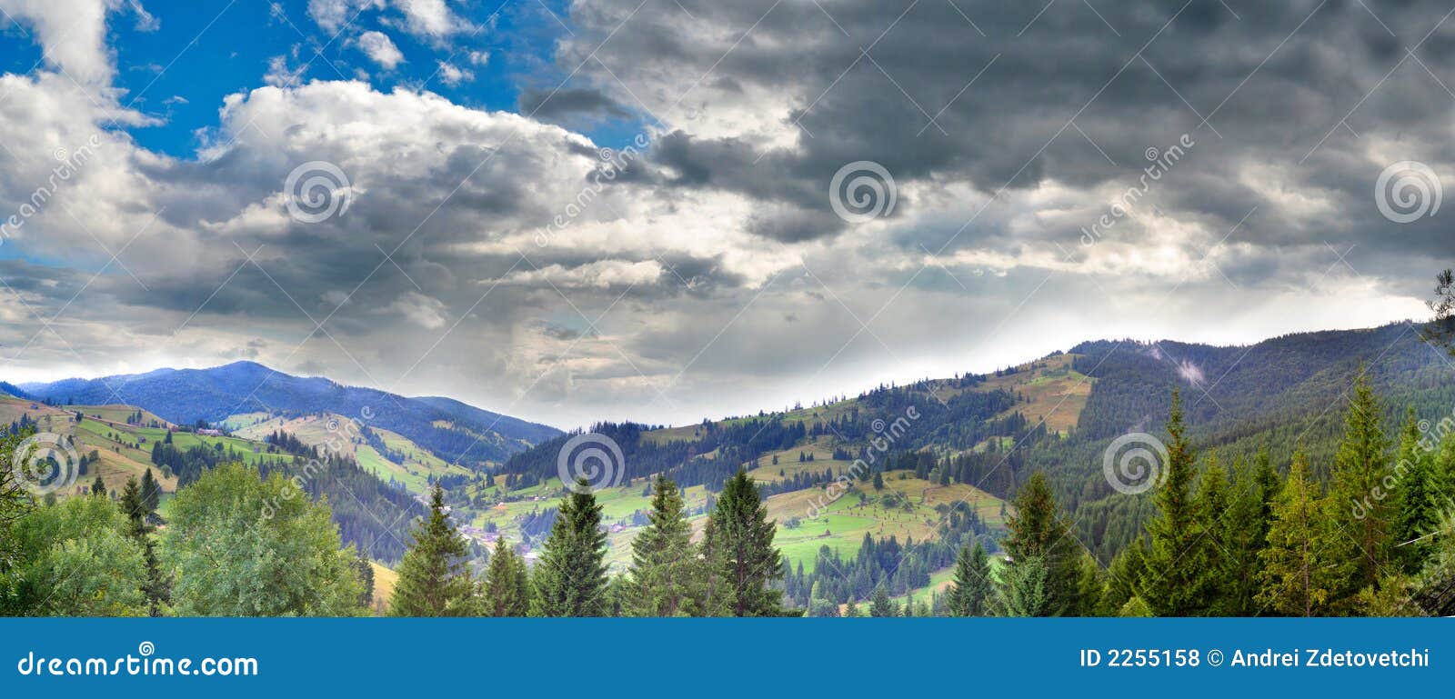 Panoramic view of a valley stock photo. Image of stitched - 2255158