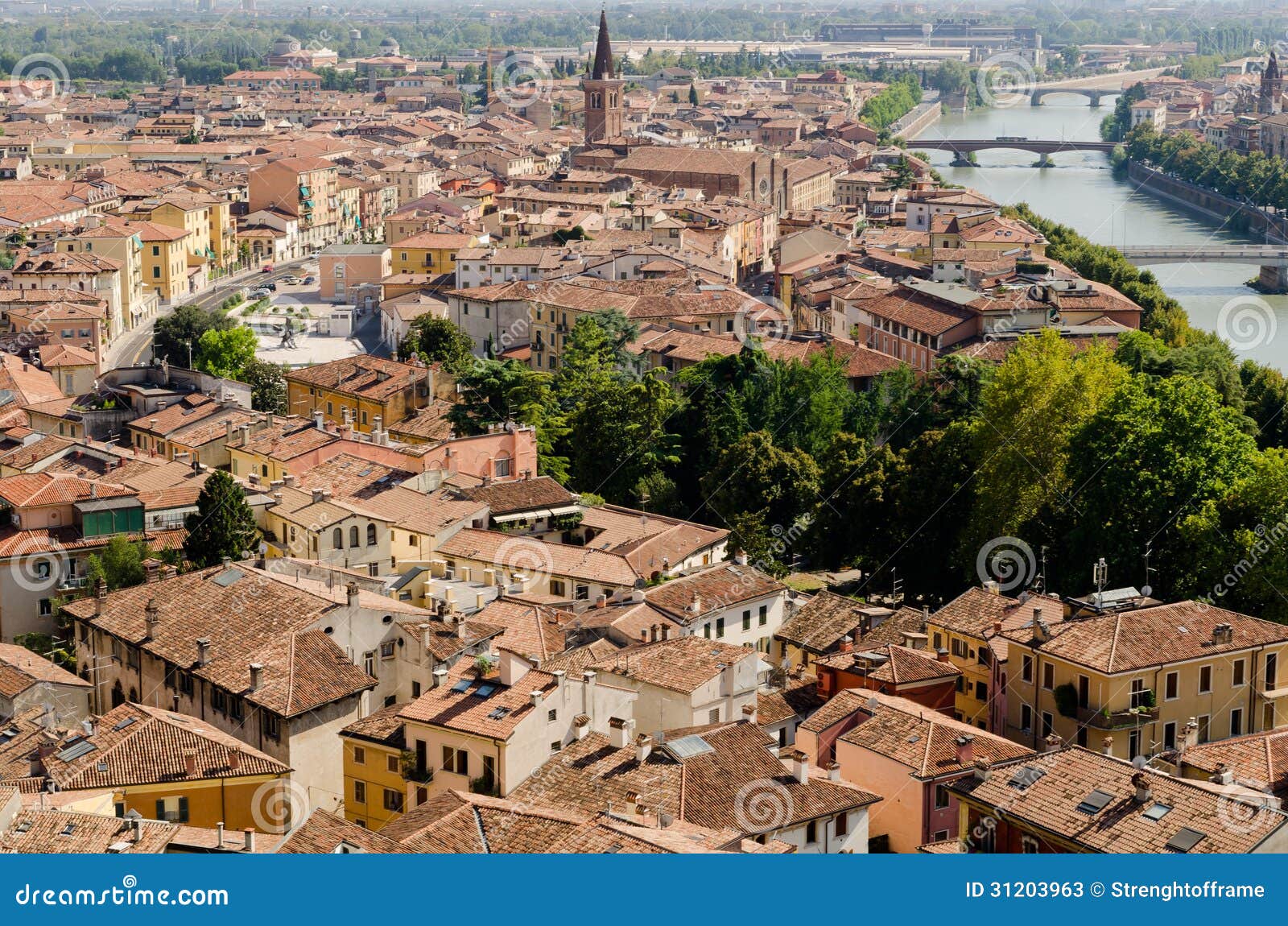 Panoramic View of Verona stock image. Image of adige - 31203963