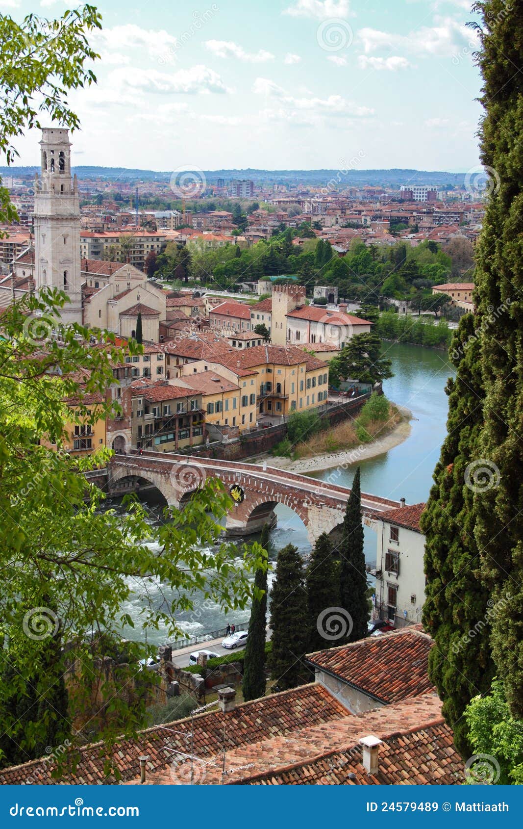 Panoramic View of Verona, Italy Stock Image - Image of panoramic ...