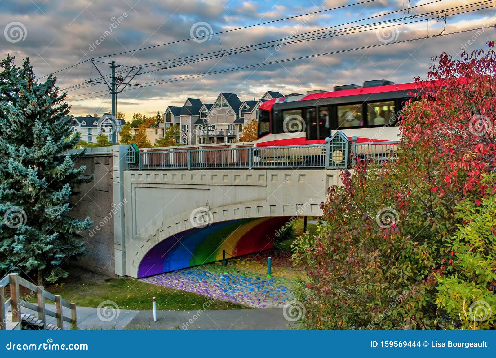 Train Crossing Over the Rainbow Bridge Stock Photo - Image of nature ...