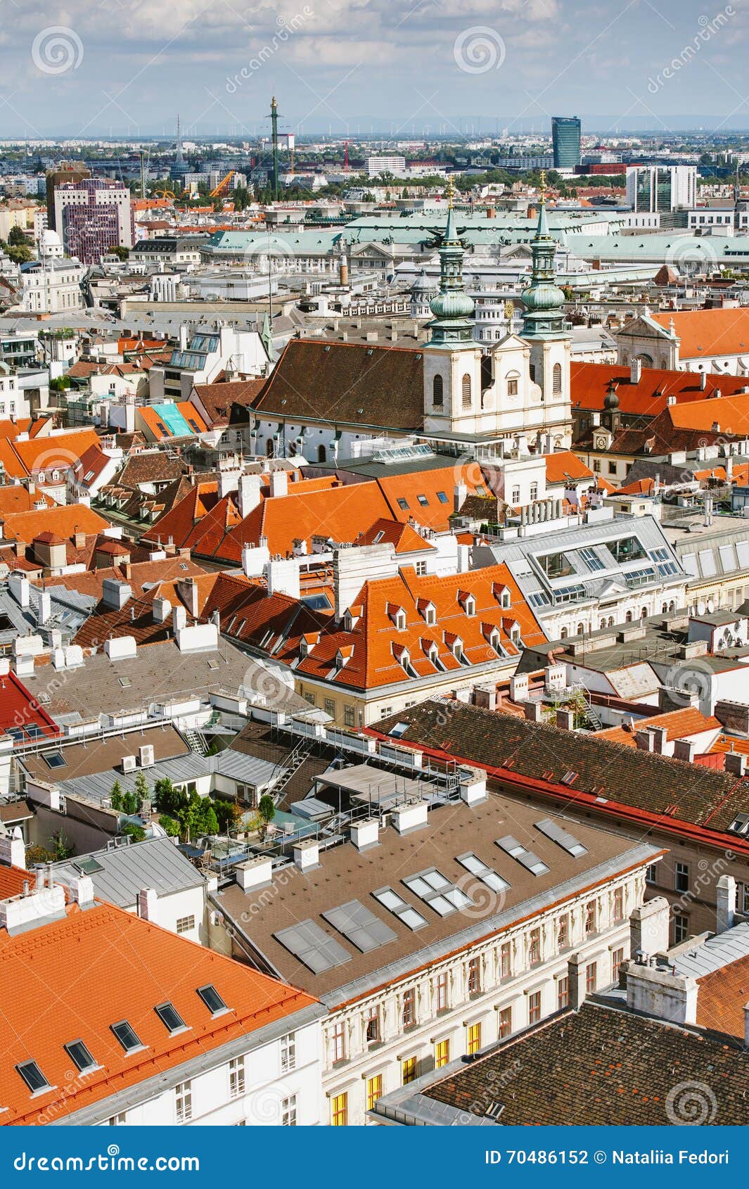 Panoramic view of Vienna stock photo. Image of landmark - 70486152