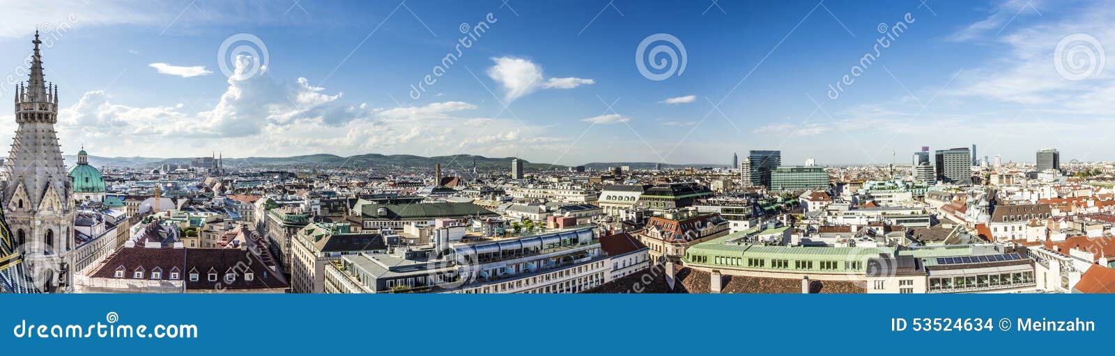 Panoramic view of Vienna stock photo. Image of historic - 53524634