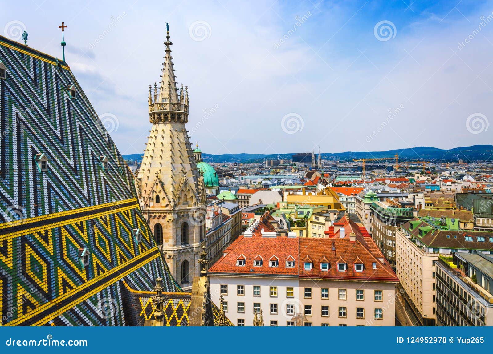 Panoramic View of Vienna Old Town Stock Photo - Image of aerial ...